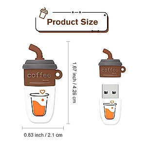 LEIZHAN Cute Coffee USB Flash Drive Computer Memory Stick USB Pendrive for Teachers, Students, Family and Friends (32GB, Brown Coffee)