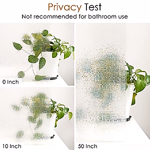 rabbitgoo Window Privacy Film Stained Glass Window Film Mosaic Static Cling Decorative Window Vinyl, Removable Rainbow Window Tint, Non-Adhesive UV Blocking for Home Office, 17.5 x 78.7 inches