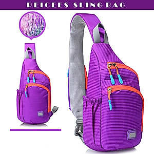 Peicees Medium Sling Backpack Waterproof Unisex Shoulder Bag Chest Crossbody Daypack