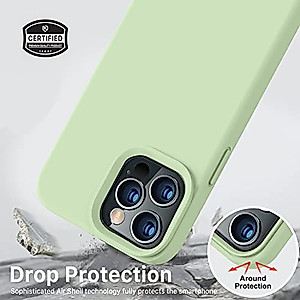 Vooii Compatible with iPhone 12 Pro Max Case, Soft Liquid Silicone Full Body Protective Slim Case with [Anti-Scratch Microfiber Lining] [Camera Protective] [Support Wireless Charging] - Matcha