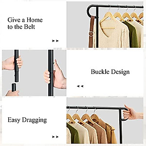 Hoctieon Rolling Clothes Rack,Portable Clothing Racks for Hanging Clothes,White Garment Rack on Wheels,Freestanding Closet Wardrobe Rack