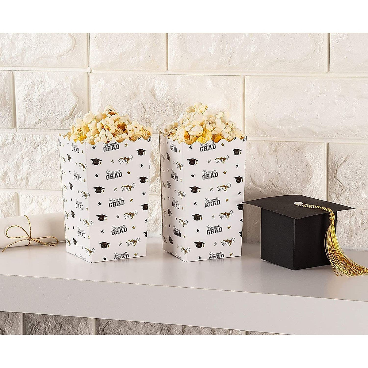 Small Popcorn Party Favor Boxes for 2023 Graduation Decor (3.3 x 5.5 In, 100 Pack)
