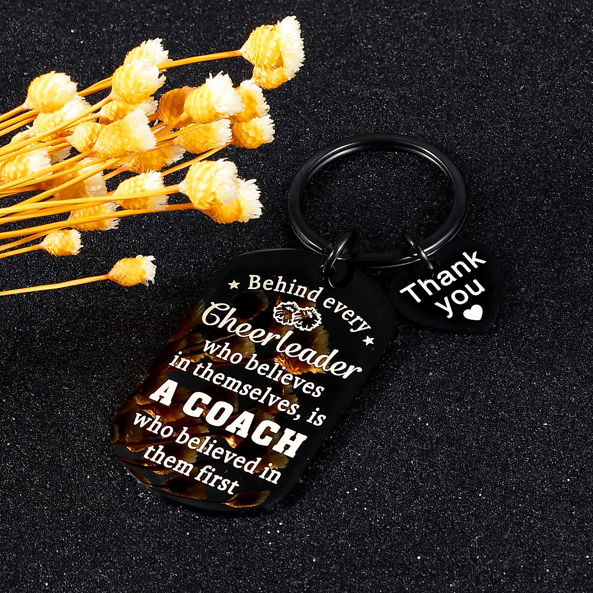 Cheerleader Gifts for Cheer Coach Keychain Appreciation Gift for Coach Competition Birthday Christmas Graduation End of Season Senior for Cheer Coach Women Men Thank You Cheerleading Gift for Him