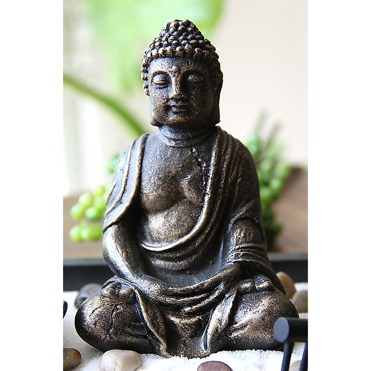 We pay your sales tax Feng Shui Tabletop Zen Garden Buddha Rock Rake Sand Candle Incense Burner Home Decor Gift (KT00034)