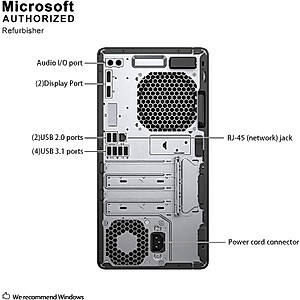 HP EliteDesk 800 G3 Tower Computer PC, Intel Quad Core i5-6500 up to 3.6 GHz, 8G DDR4, 500G, WiFi, Bluetooth, Windows 10 Pro 64 Bit-Supports English/Spanish/French (Renewed)