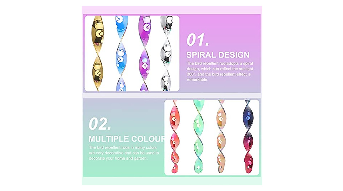 Cabilock 8Pcs Bird Blinder Reflective Hanging Decoy Pendant Sparkly ...