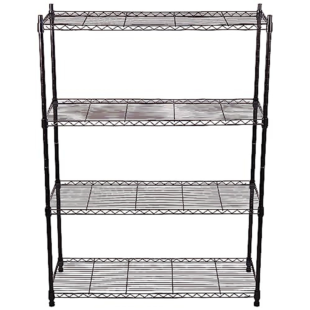 Elevon 4-Shelf Adjustable, Heavy Duty Storage Shelving Unit (350 lbs Loading Capacity per Shelf), Steel Organizer Wire Rack, Black (35" L x 13.4" W x 48.2" H)