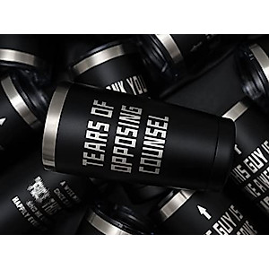 Tears of Opposing Counsel Tumbler - Lawyer Gifts for Lawyer, Funny Appreciation Gifts for Lawyer, Attorney, Paralegal Law Students Graduation - 20 Ounce Black Engraved Insulated Tumbler