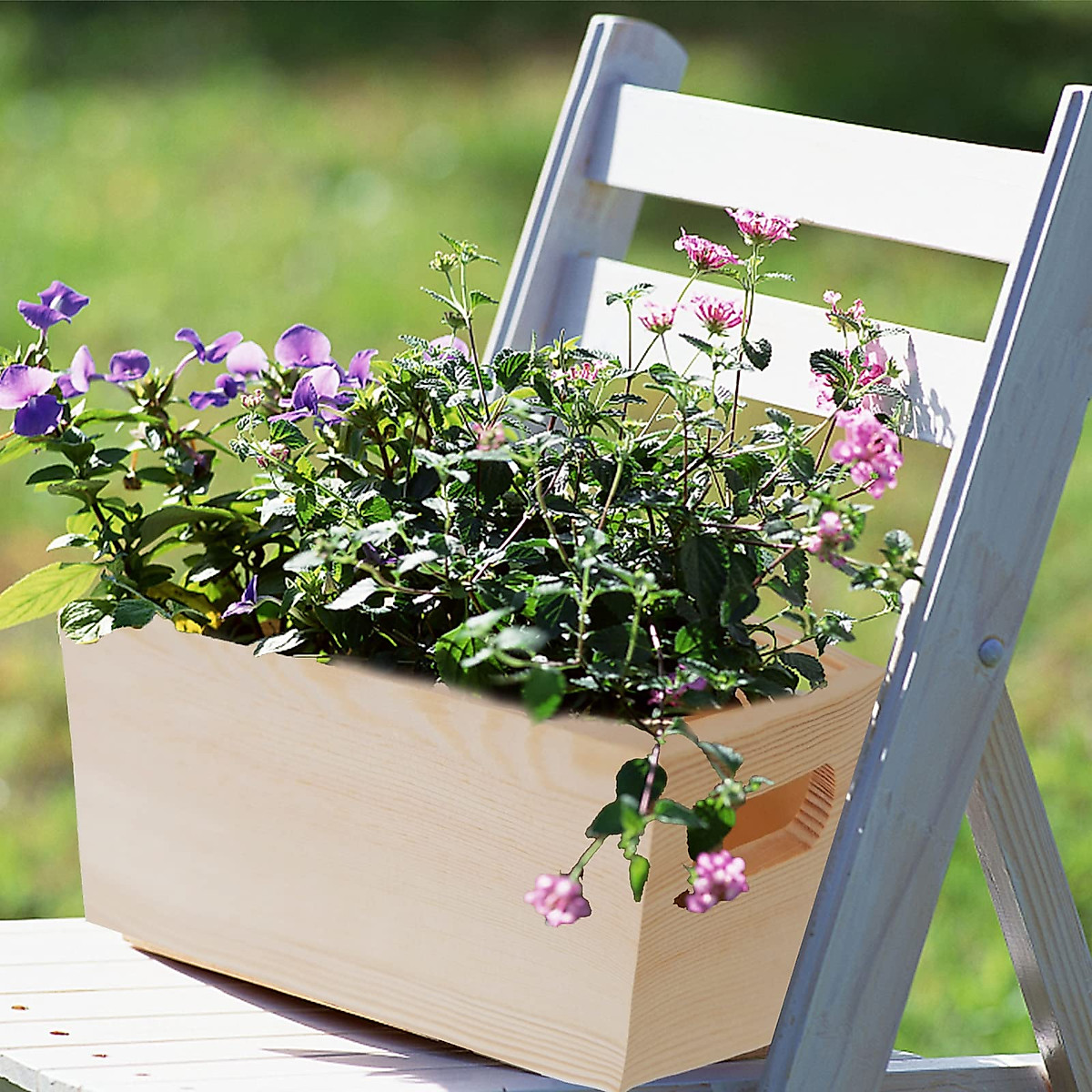 Aweyka 6 Packs Unfinished Wood Box in 5 Sizes Rustic Handles Wooden Box Storage Organizer Container Craft Box Nesting Treasure Boxes for Crafts Home Table Decoration