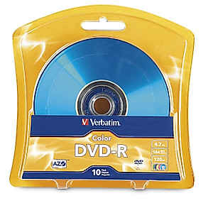 Verbatim DVD-R 4.7GB 16x AZO Recordable Media Disc - 10 Disc Blister - Assorted Colors - 97513
