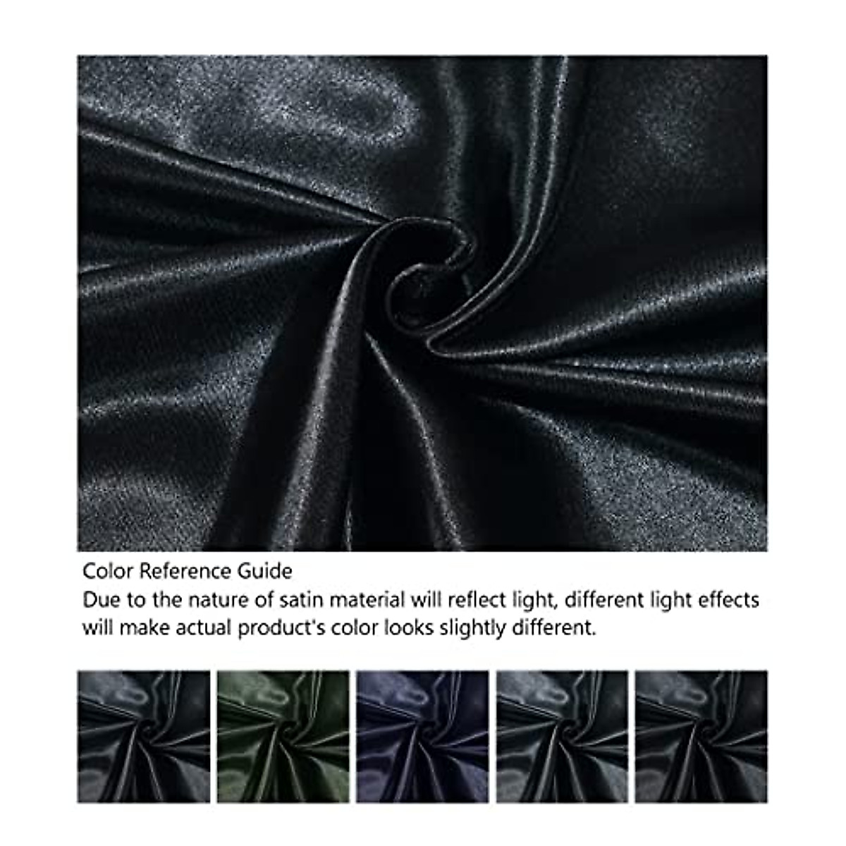 Pack of 2 Satin Pillowcases for Hair and Skin, Satin Pillow Cases Set of 2 Pillow Cover with Envelop Closure (Standard/Queen, Black)