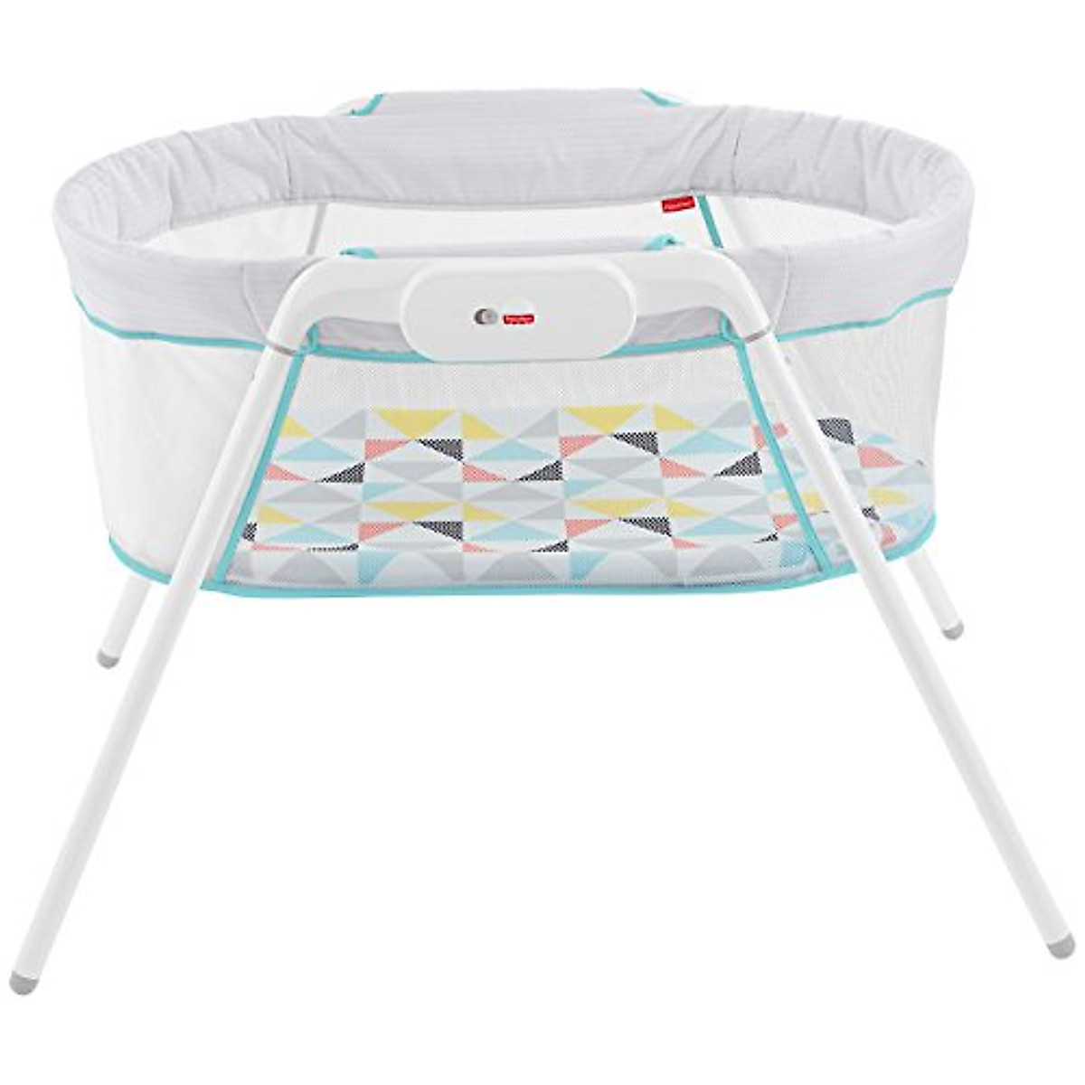 Fisher-Price Stow 'n Go Bassinet Windmill, portable baby cradle with soothing features for infants and newborns
