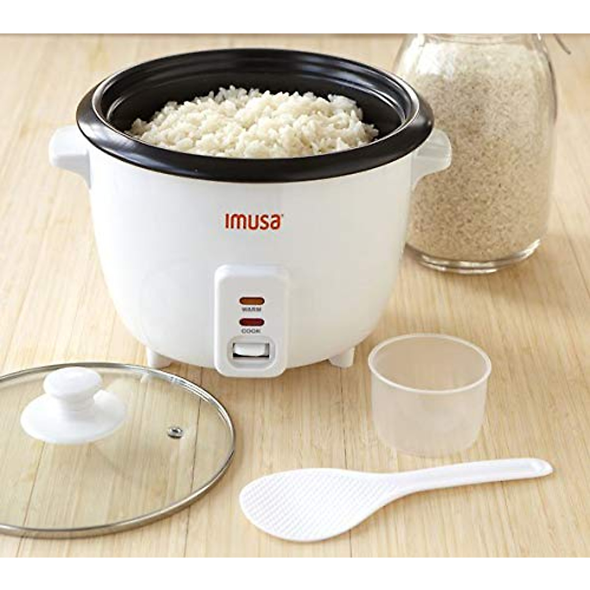 IMUSA USA GAU-00012 Electric NonStick Rice Cooker 5-Cup (Uncooked) 10-Cup (Cooked), White