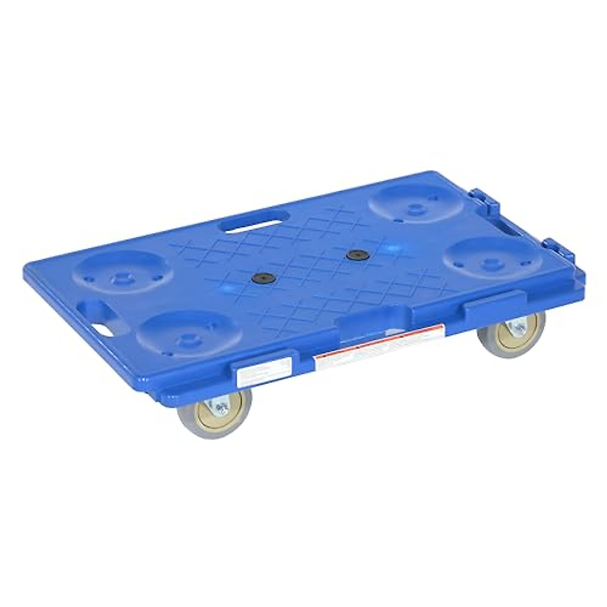 Vestil PCS-1626 Plastic Interlocking Dolly with Polypropylene Caster, 250 lbs Capacity, 16” Width x 26” Length x 6-1/2” Height , Deck Height