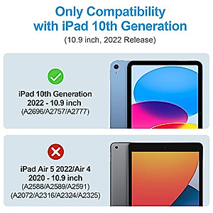BAMCOO Clear Case for iPad 10th Generation 2022 - 10.9 inch Compatible iPad 10th Gen - Transparent Protective Shockproof TPU Gel Silicone Back Cover