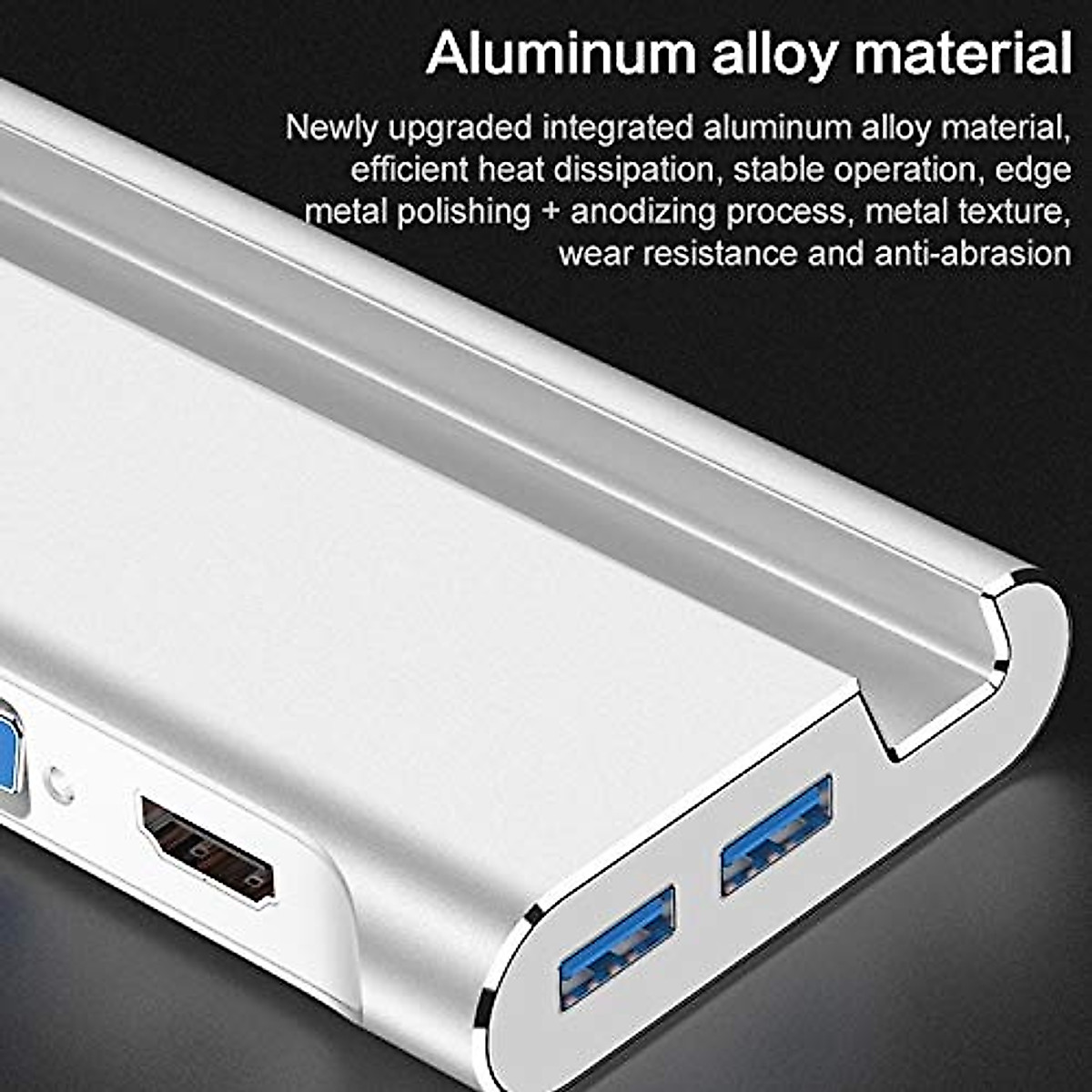 Leya-US Spare Part HW-TC20 7 in 1 Type-C/USB-C Multifunctional Extension HUB Adapter with Holder