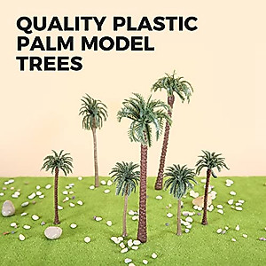 Yetaha 48 PCS Model Trees Model Coconut Palm Tree, Scenery Model Plastic Palm Tree Miniature Landscape Scenery Diorama Model Tree for Cake Decorations Aquarium Plants Outdoor Home Garden Decor