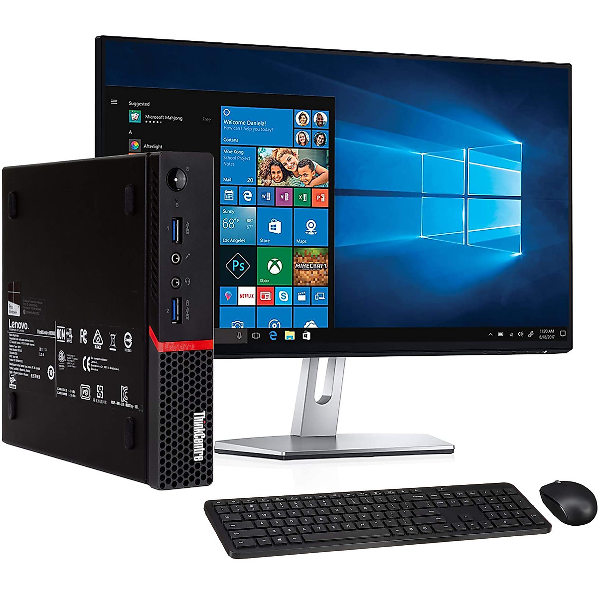 Lenovo M900 Tiny Computer Micro Tower PC, Intel Core i5 6400T Processor, 16GB DDR4 Ram, 512GB M.2 SSD,Wireless Keyboard & Mouse, Wifi | Bluetooth, New 19" FHD LED Monitor, Win 10 Pro (Renewed)