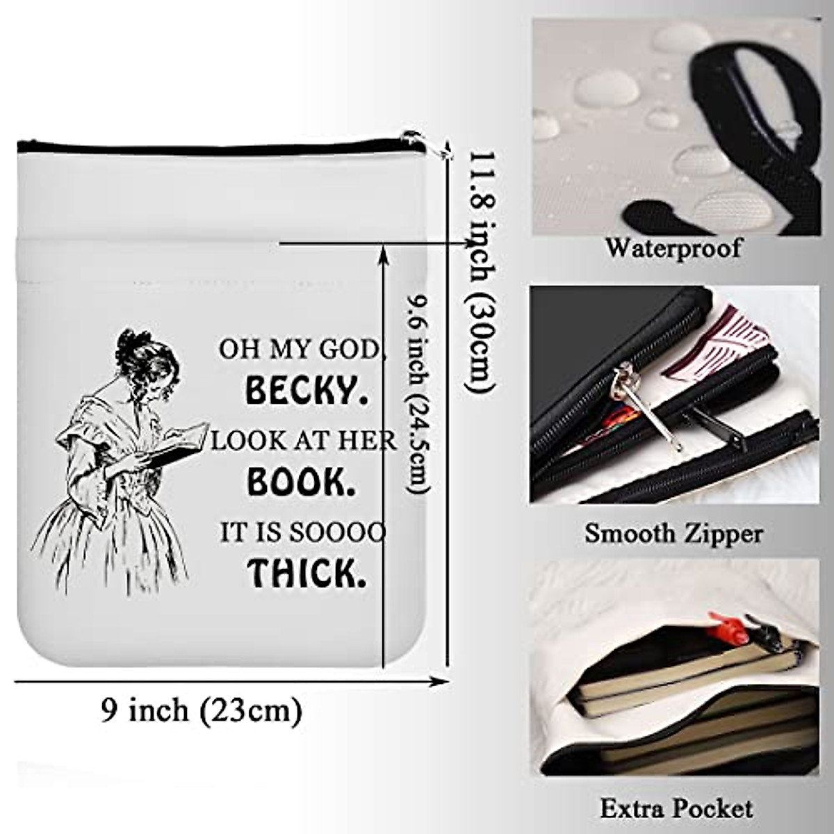 MAOFAED Oh My God Becky Look at Her Book It is Soooo Thick Funny Book Sleeve for Book Lover Gift Book Protector (oh My god pecky)