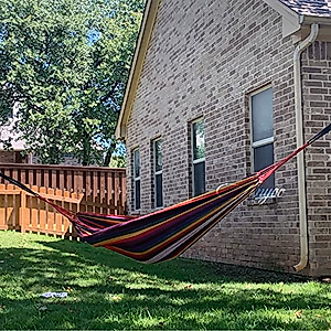 Anyoo Garden Cotton Hammock Comfortable Fabric Hammock with Tree Straps for Hanging Durable Hammock Up to 660lbs Portable Hammock with Travel Bag,Perfect for Camping Outdoor/Indoor Patio Backyard