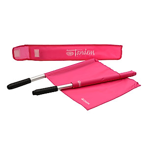 Tandem Sport Elite Red Linesman Flags - Referee Flags with Comfortable Soft Golf Grip Handles - Volleyball Referee Flags, Soccer Referee Flags - Set of 2 with Carrying Bag