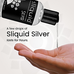 Sliquid Silver Intimate Lubricant - Silicone Lube for Women/Men/Couples, Hypoallergenic Lube, Silicone Lubricant, Waterproof, Unscented, 8.5 Fl Oz