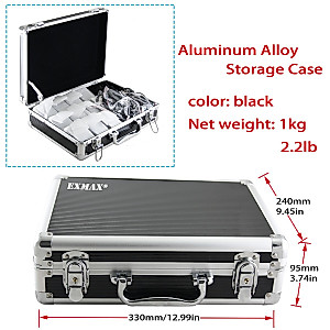 EXMAX ELGT-470 UHF Wireless Tour Guide Acoustic Audio Voice Transmission System 100 Channels for Private Speech Social Distancing Training Meeting Travel 1 Transmitter 10 Receivers Black Storage Case