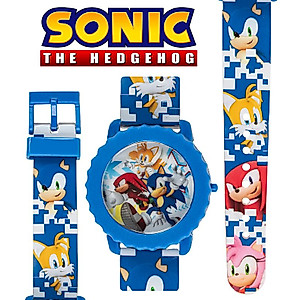 Sonic The Hedgehog Kids Digital Watch – Flashing LED Light-Up Display, Easy-to-Read Time, Adjustable Strap, and Sonic Character Design – Fits Wrists from 5.5" to 8"