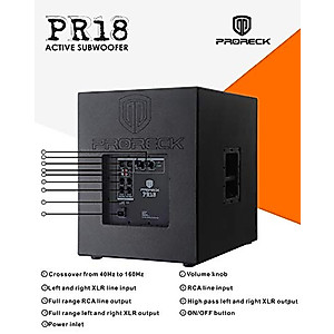 PRORECK PR18 18 inch 2000W P.M.P.O Active Powered PA DJ Subwoofer Cabinet (ONE subwoofer)