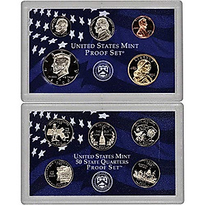 2000 S Gem 10-Piece Proof Set - Penny, Nickel, Dime, 5-Statehood Quarters, Kennedy Half and Sacagawea Dollar US Mint OGP - Excellent Proof Coins