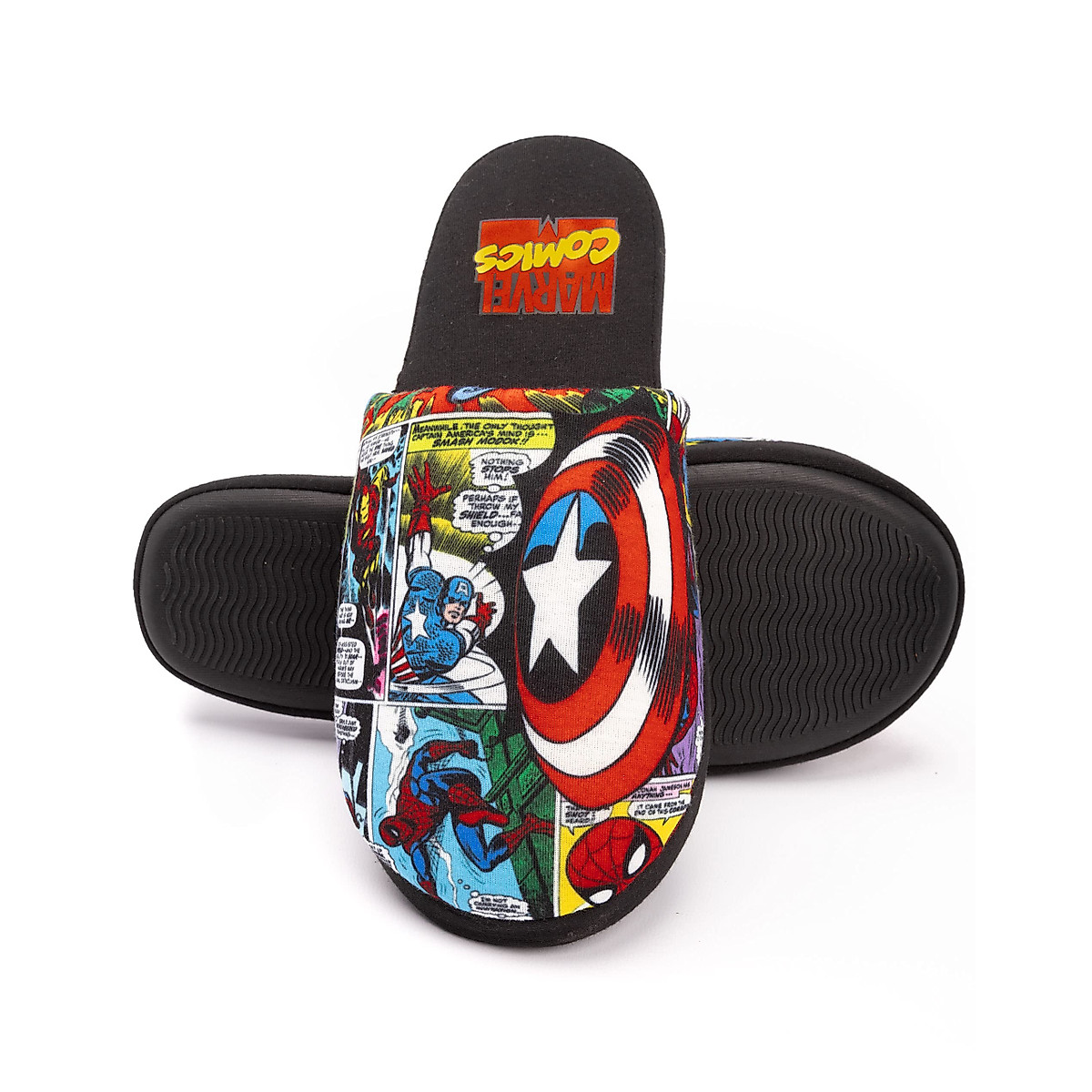 Marvel Avengers Slippers Comic Mens Slip On House Shoes Loafers 9-10 UK