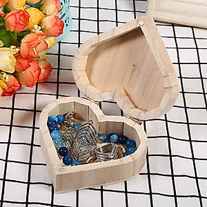 Heart-shaped Wooden Box, New Lovely Wooden Heart-shaped Jewelry Storage Box Packaging Carrying Case Craft Decoration Hot for Packaging Jewelry, Small Gifts
