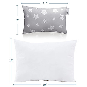 Moonsea Small Pillow Mini Pillow Pets Tiny Pillow with Name Tag, 11" x 7" x 2.5" Printed Small Kids Preschool Pillow, Great Pillow for Baby Airplane and Car Travel Neck/Back/Lumbar/Knee's Gap