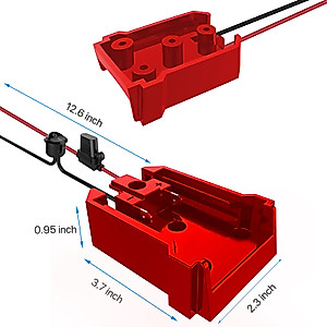 Power Wheel Adapter with Fuse & Switch, Secure Battery Adapter for Milwaukee 18V Lithium Battery with 12 Gauge Wire, Good Power Convertor for DIY Ride On Truck, Robotics, RC Toys and Work Lights