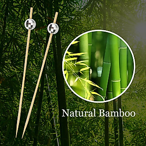 DecorWoo 100 Pcs Cocktail Picks, Disco Ball Decorative Toothpicks for Appetizers, Silver Cocktail Skewers for Appetizers, Wooden Long Cocktail Picks Disco Theme for Party Supplies (4.7 Inch, Silver)