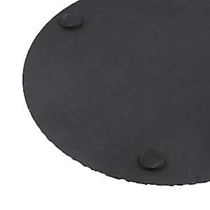 MUKLEI 10PCS 8 Inches Slate Board, Black Slate Cheese Boards Plates, Round Slate Charcuterie Board for Dishes, Meat, Appetizers
