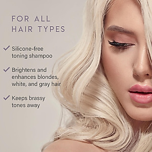 ALURAM Coconut Water Purple Shampoo for Women, Boosts Brightness, Banishes Brass, for All Hair Types, 12 Fl Oz