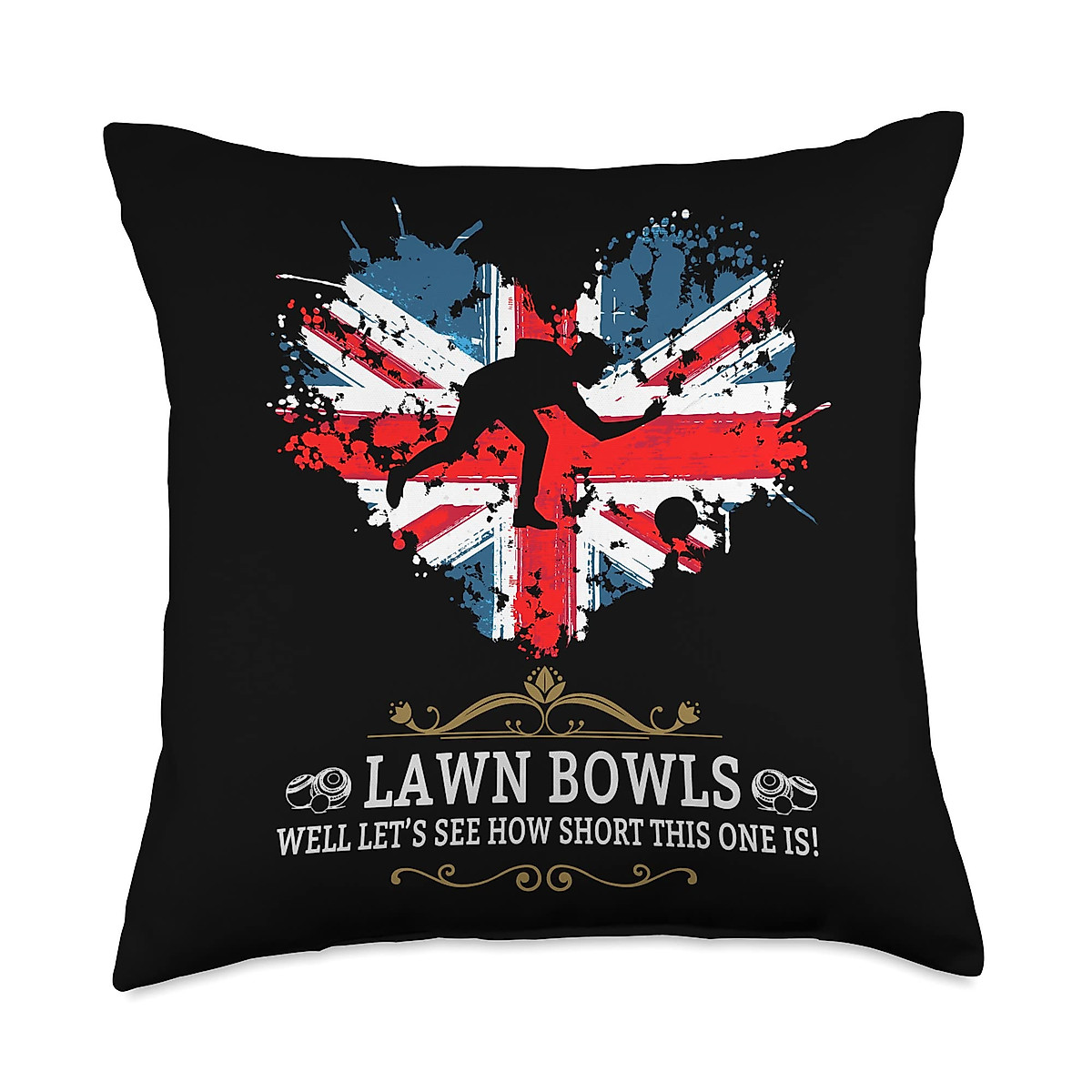 Lawn Green Bowls Ideas & Union Jack Flag For Kids Lawn Bowls Idea for Women & UK Union Jack Flag Throw Pillow, 18x18, Multicolor