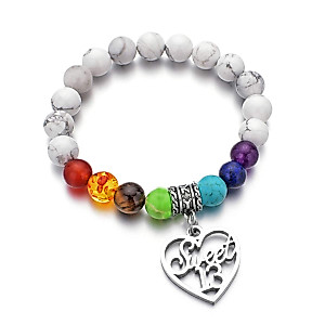 DYJELWD Birthday Bracelet 7 Chakra Beads Stretch Healing Bracelet 10th 12th 13th 16th 18th 21th 30th 40th 50th 60th (13th birthday gift)