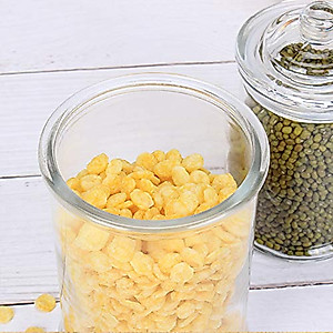 Maredash Glass Apothecary Jars, 5 oz Bathroom Storage Organizer with lids - Mini Glass canisters Jar Cotton Ball Holder Set of 15