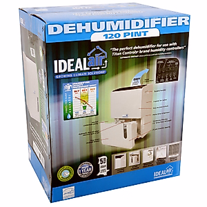 Ideal-Air Dehumidifier 60 Pint - Up to 120 Pints Per Day, White