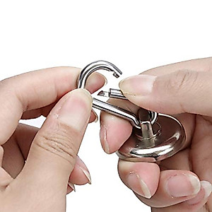 DIYMAG Magnetic Hooks,100LBS Strong Heavy Duty Neodymium Magnet Hooks with Swivel Carabiner Hook,Great for Your Refrigerator and Other Magnetic Surfaces,Pack of 7