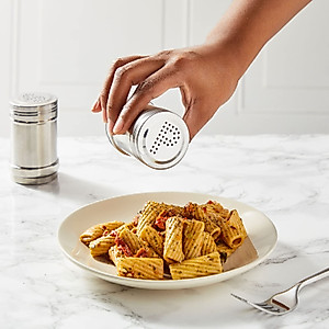 Juvale 2 Ounce Stainless Steel Metal Salt and Pepper Shakers for Kitchen Counter, Dinner Table, Condiments, and Cooking, Refillable, Perforated "S" and "P" Caps (3.5 in)