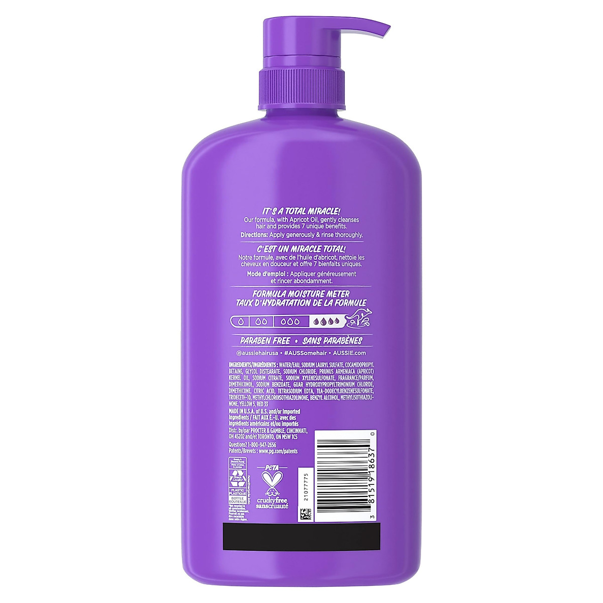 Aussie Total Miracle Shampoo, 30.4 Fluid Ounce, Pack of 4