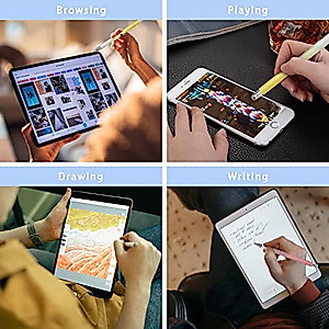 Stylus Pen (2 PCS), JAMBHALA Universal 2 in 1 Magnetic Disc Stylist Pens with Extra Replacement Tips for iPad, iPhone, Tablets, Samsung, Kindle and All Touch Screens Devices (Black/White)