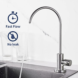 SINGSUO Kitchen Reverse Osmosis Faucet, RO Filtered Water Faucet Fits Most Water Filtration Systems in Non-air Gap, Modern Drinking Water Faucet, SUS304 Stainless Steel (Brushed Nickel)