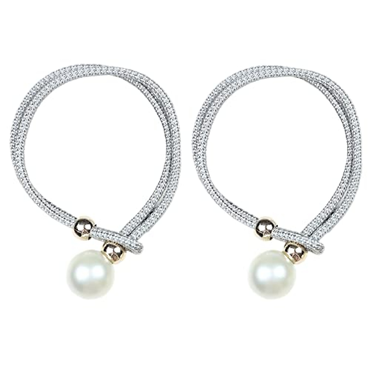 SLIFEOW Pearl Bead Curtain Rope Tiebacks, Easy to Use Adjustable Holdbacks for Thick Heavy Duty Curtains, Weighted Tie Backs for Indoor Outdoor Curtain Tie Backs, Gray 2 Pack