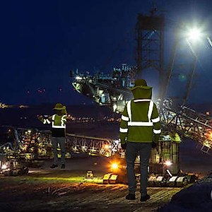 AYKRM Long Sleeve high Visibility Shirts Safety T Shirt Reflective High Visibility hi vis Long Sleeve T Shirt (Yellow, L)