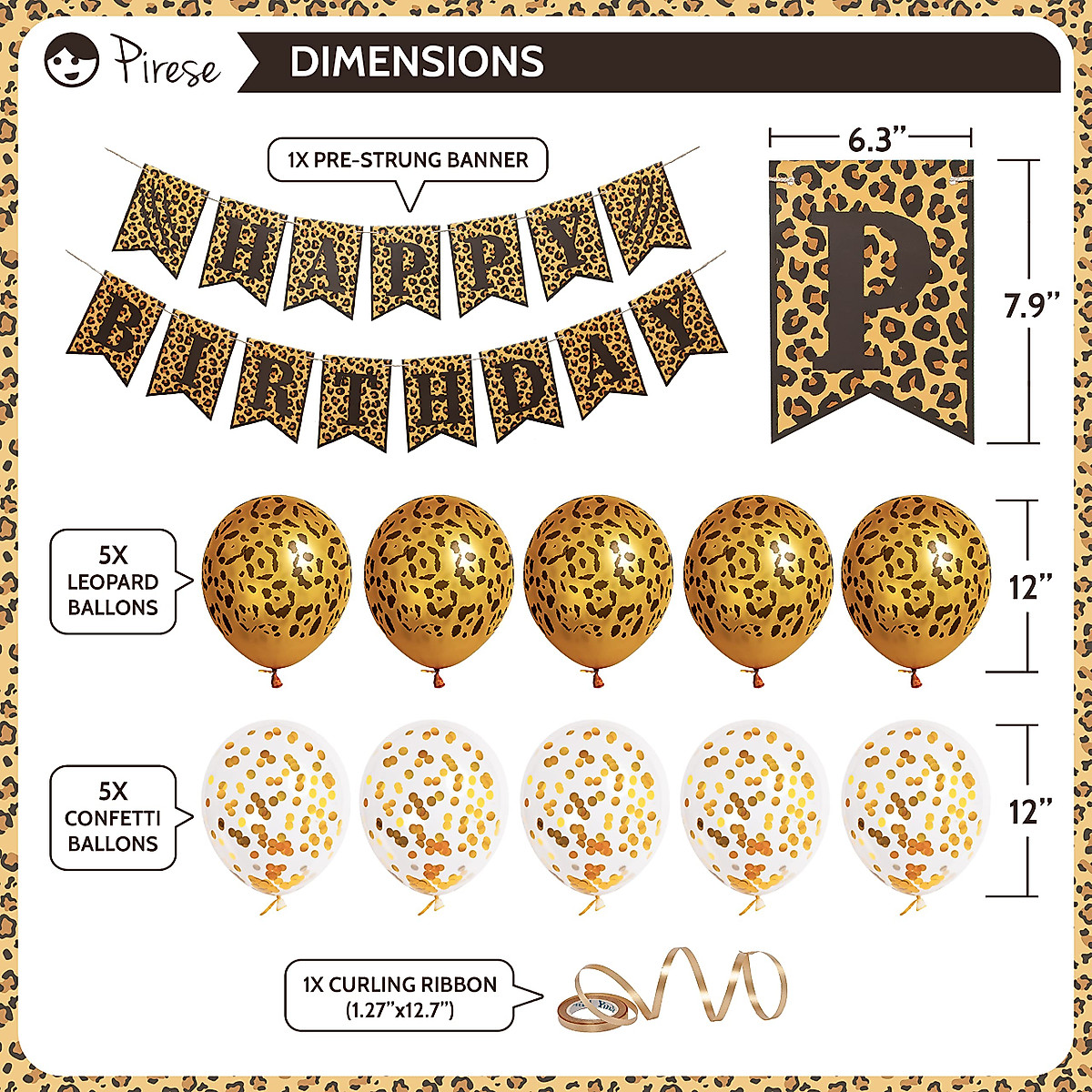 Pirese Cheetah Happy Birthday Banner, Cheetah Birthday Decorations, Leopard Party Decorations, Animal Birthday Party Decorations | Safari Party Decorations | Leopard Party Supplies, Animal Print Party