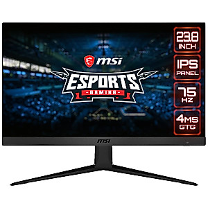 MSI 24” FHD (1920 x 1080) Non-Glare with Super Narrow Bezel 75Hz 1ms 16:9 HDMI/DP AMD Radeon FreeSync IPS Gaming Monitor (OPTIX G241v), Black
